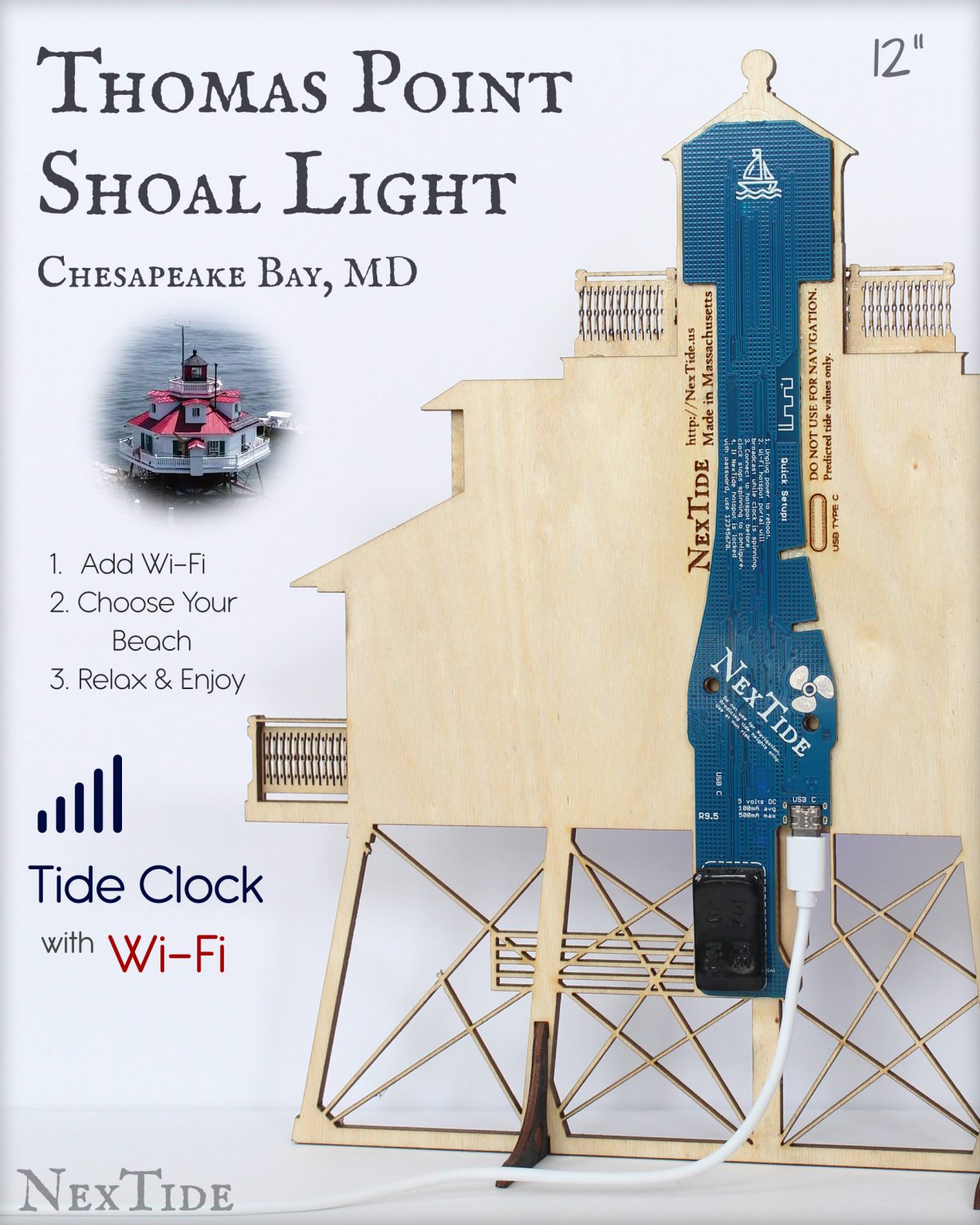 Thomas Point Shoal Light 12″ – NexTide